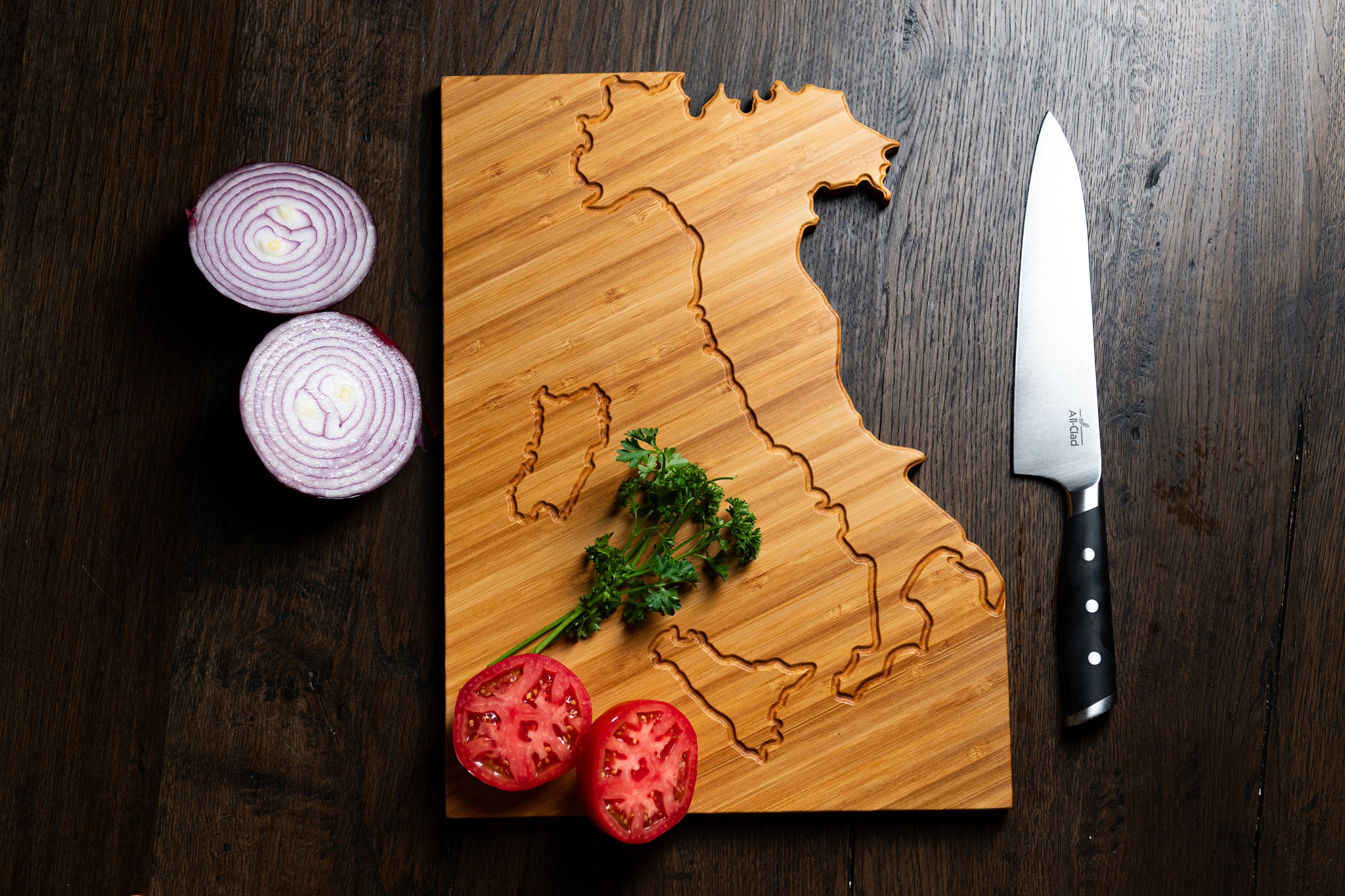 Personalized Country Cutting Board by Left Coast Original