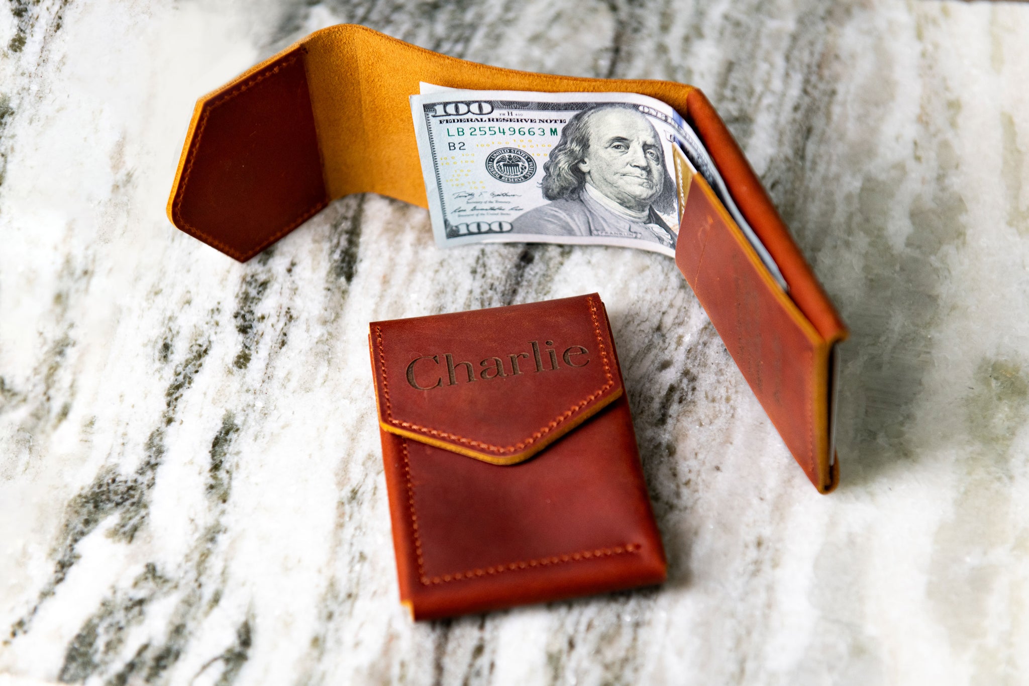Personalized Saddle Wallet by Left Coast Original