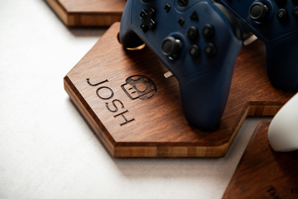 Personalized Wood Charging Stand For Gaming Controller