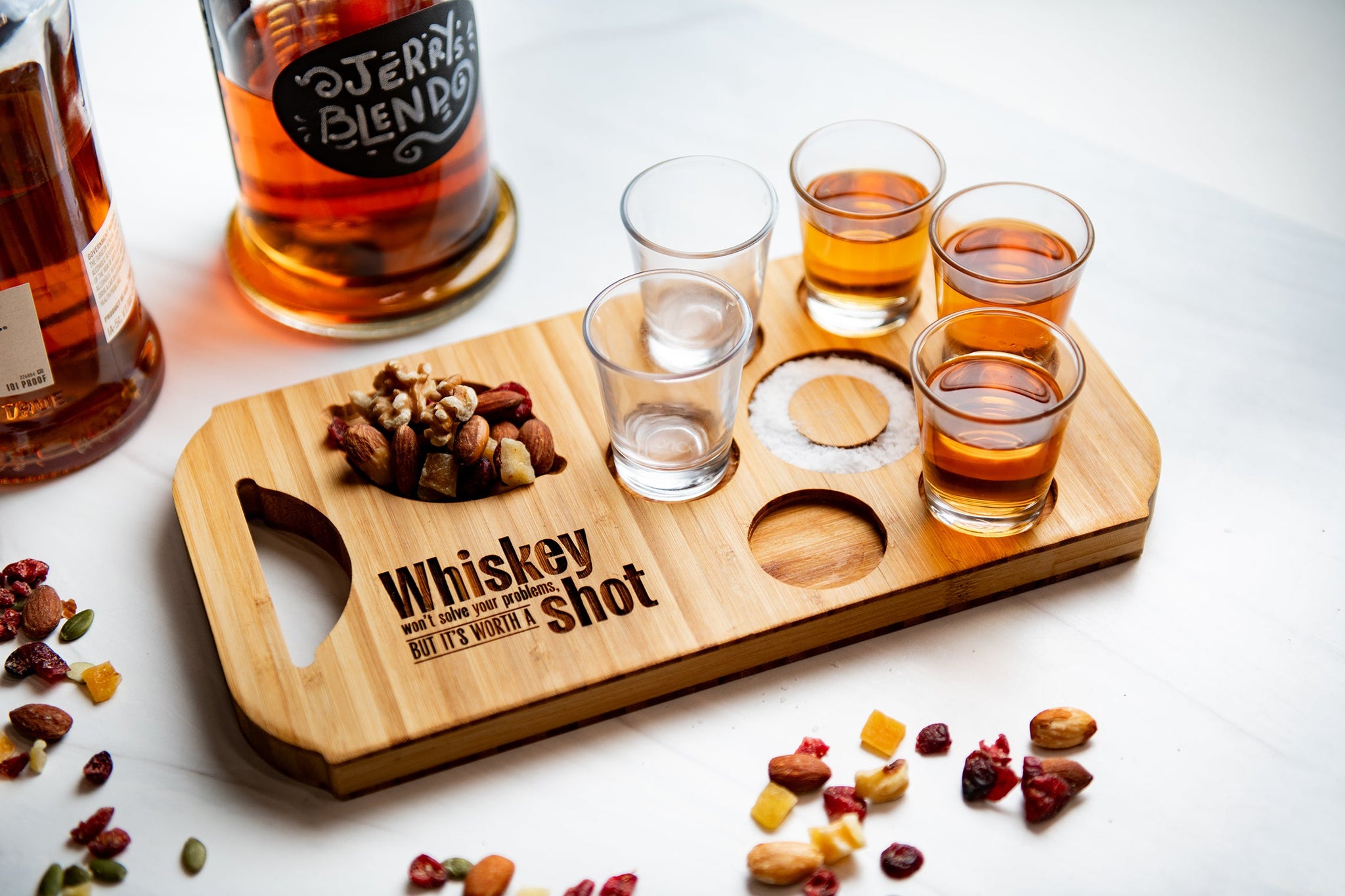 Personalized Whiskey Round O' Shots Board