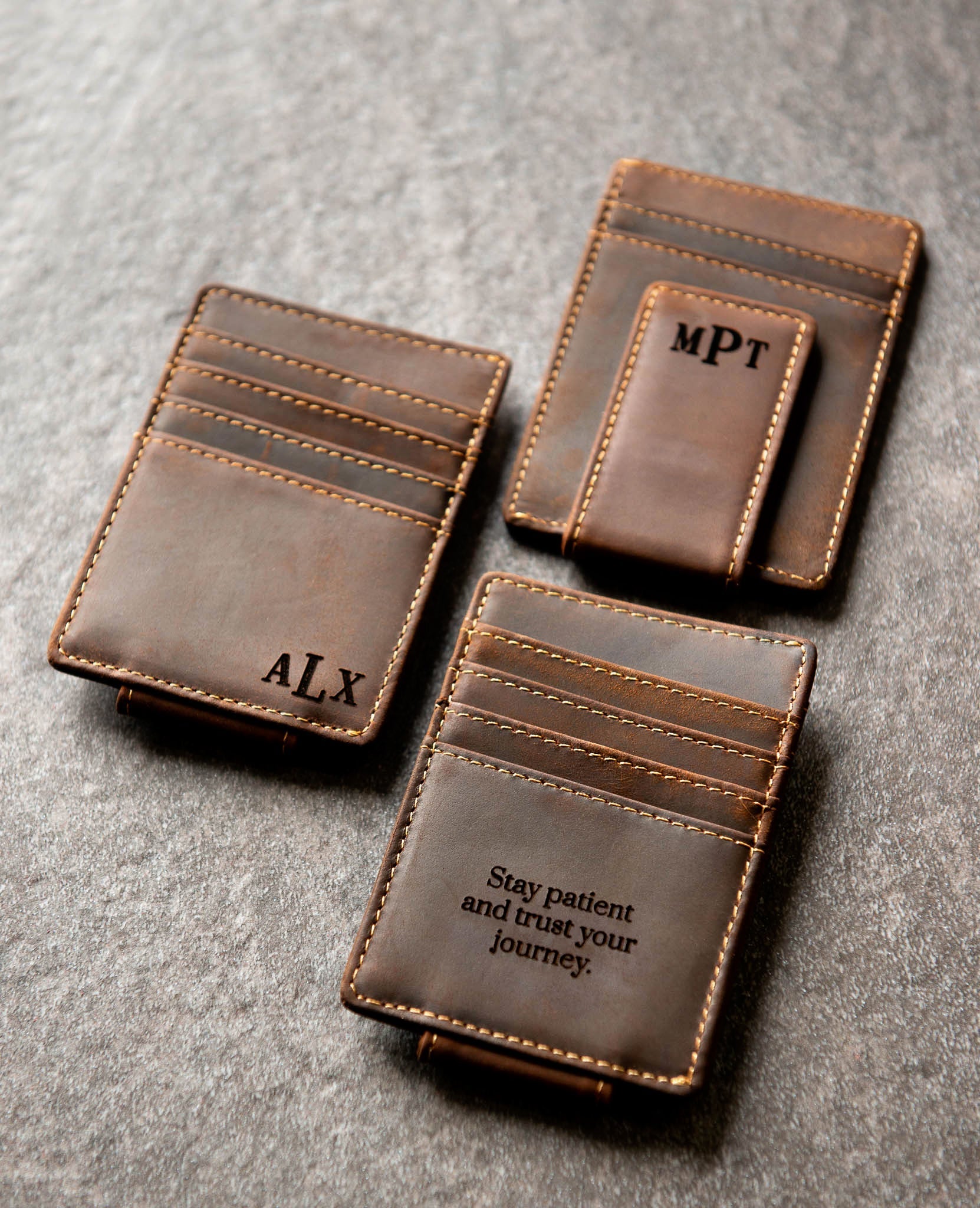 Left Coast Original Personalized Money Clip - The Sanibel in Brown