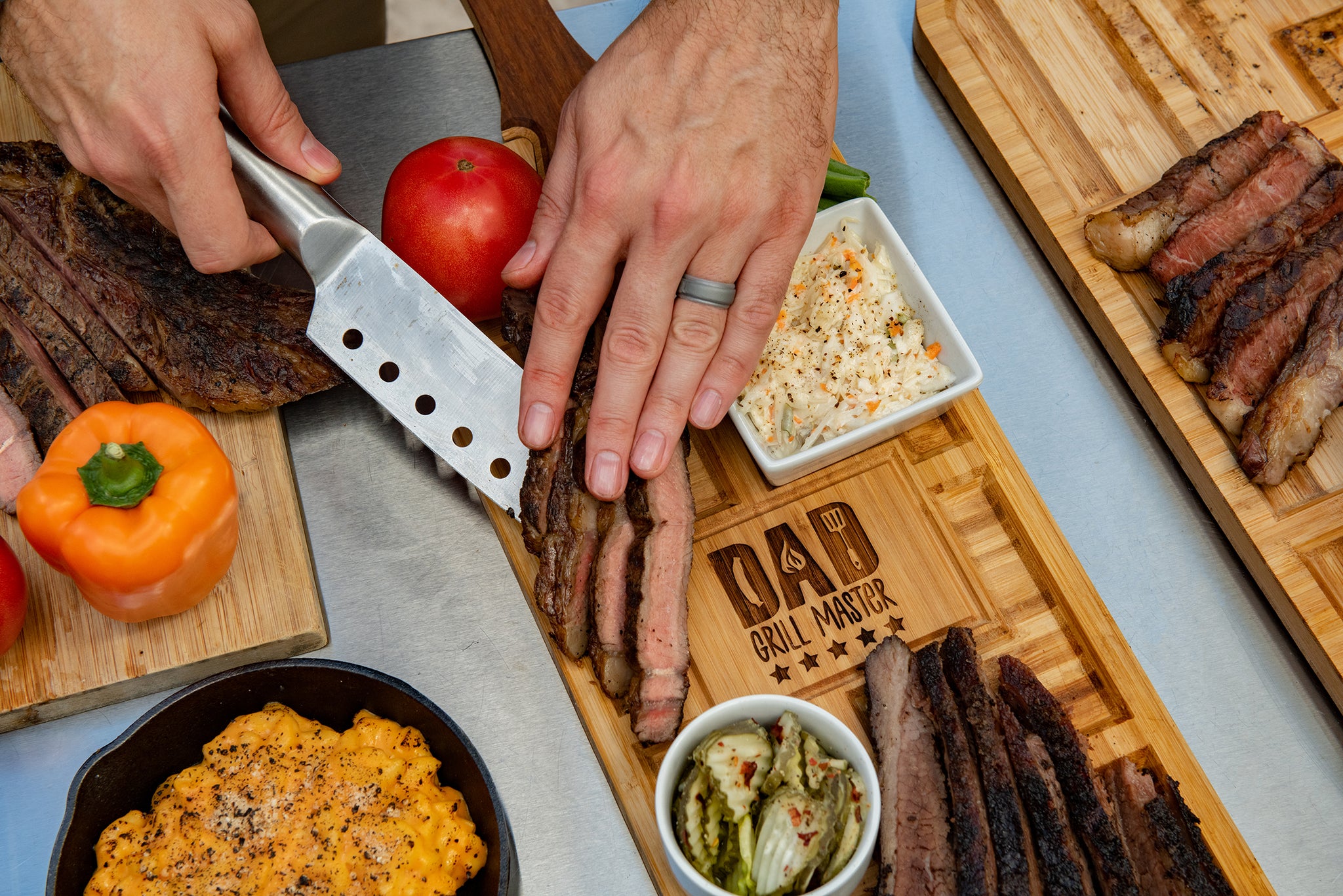 Personalized Grill Master BBQ Tasting Board - Serving Tray with Handle