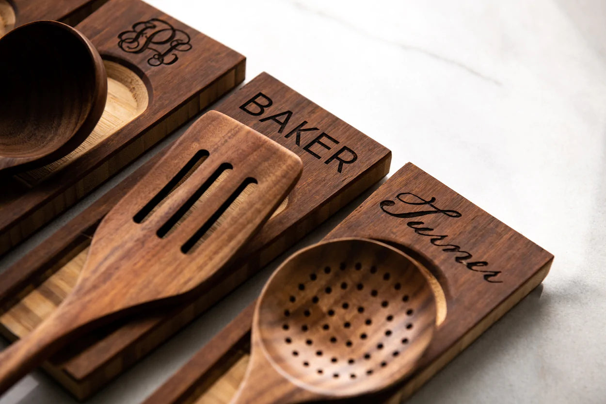Personalized Wooden Spoon Rest - Espresso